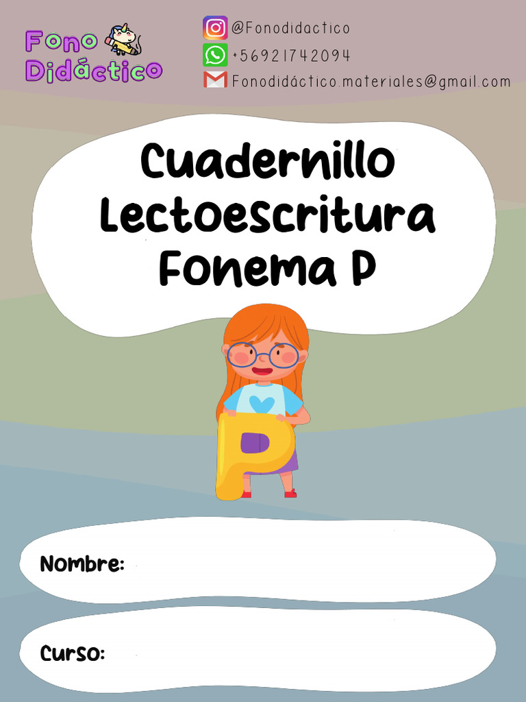 Cuadernillo Lectoescritura Fonema P | PDF | Notación | Colación
