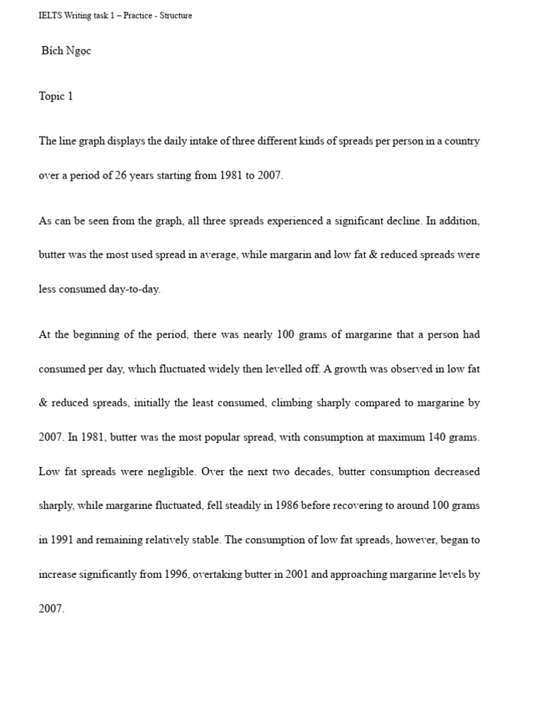 Task 1 Practice Structure | PDF | Margarine | Fat