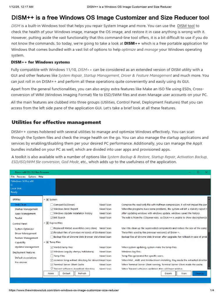 DISM++ Is A Windows OS Image Customizer and Size Reducer | PDF | Microsoft Windows | Graphical ...