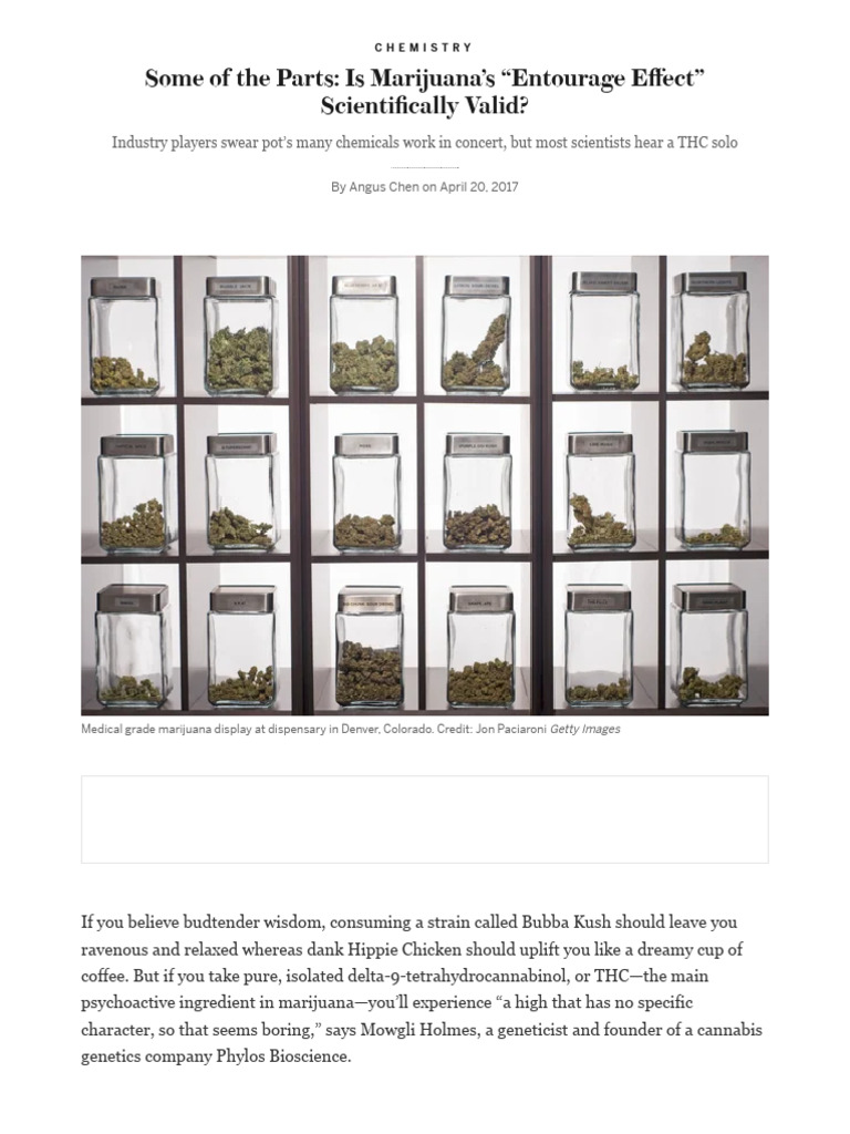 Is Marijuana's "Entourage Effect" Scientifically Valid | PDF | Cannabis ...