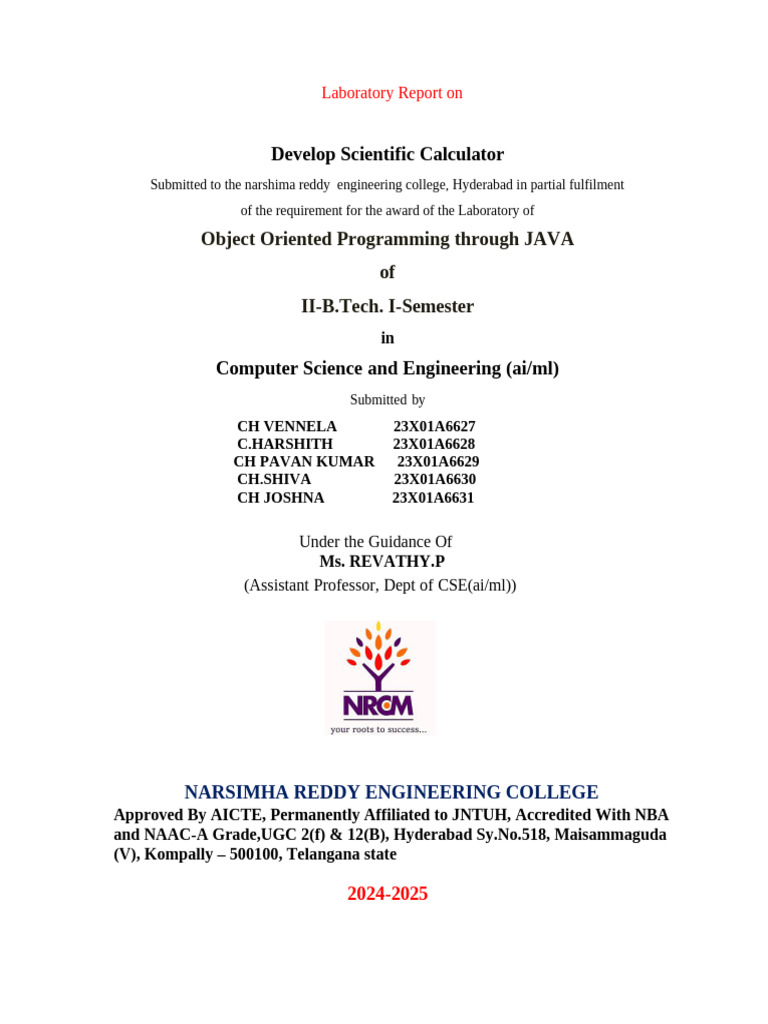 Scientific Calculator Java Lab Project | PDF | Method (Computer ...