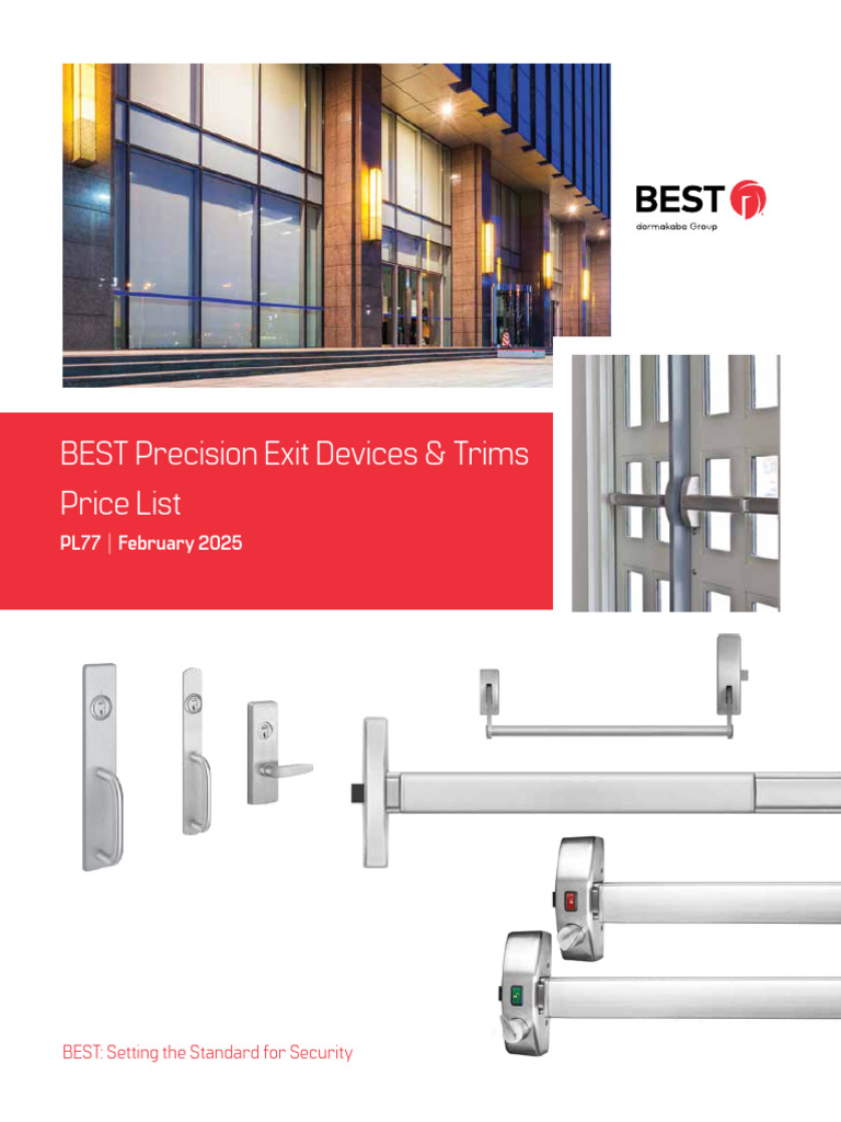 BEST Precision Exit Devices Price List | PDF | Screw | Indemnity