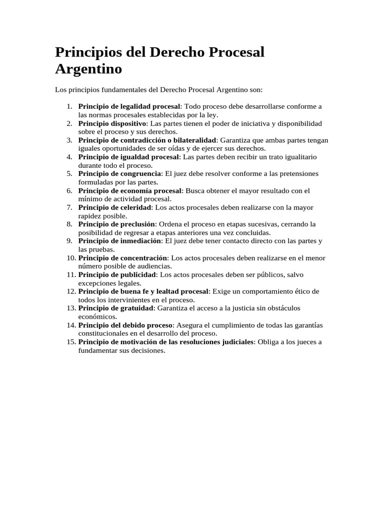 Principios Del Derecho Procesal Argentino | PDF