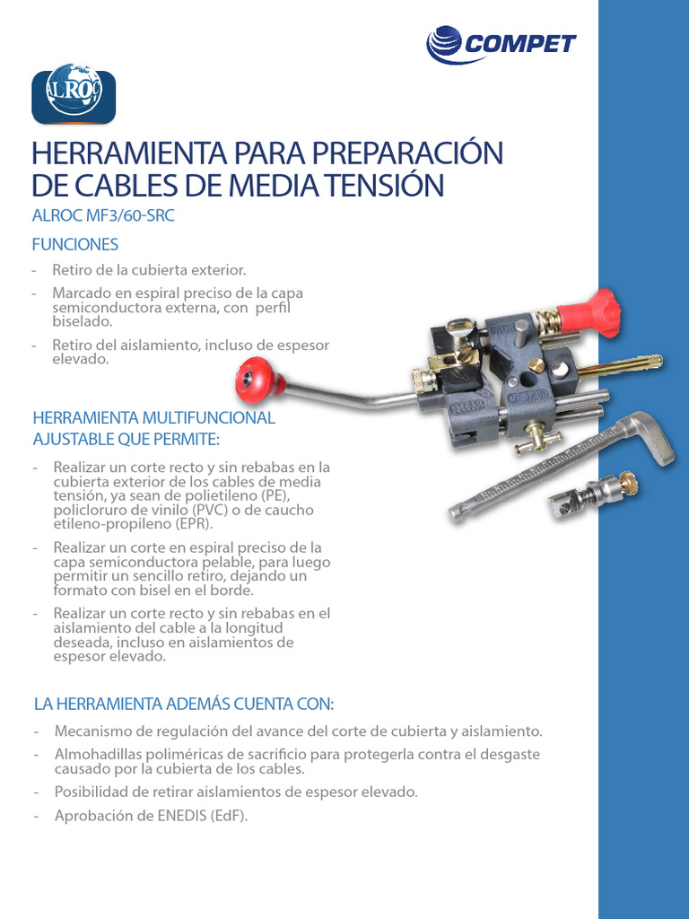 Herramienta Alroc MF3/60-SRC para Cables | PDF