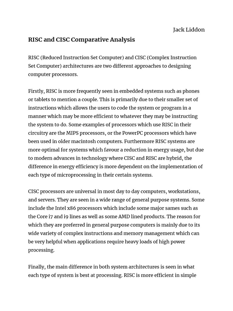 RISC vs CISC: Key Differences Explained | PDF