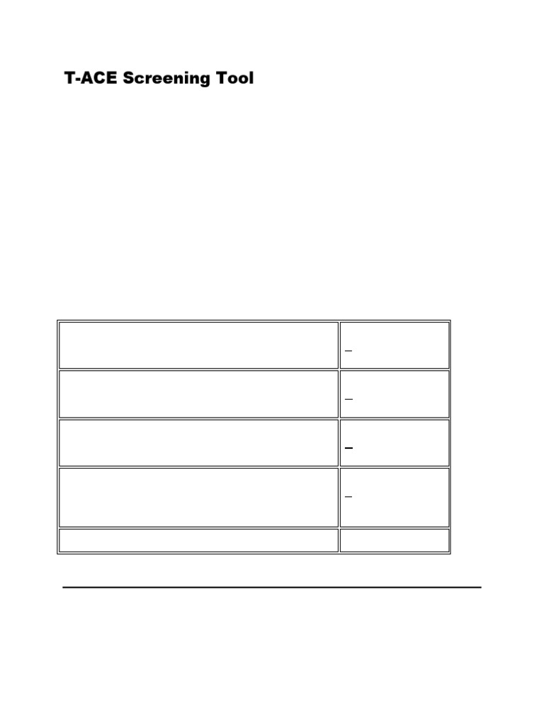 T-Ace Alcohol Screen | PDF