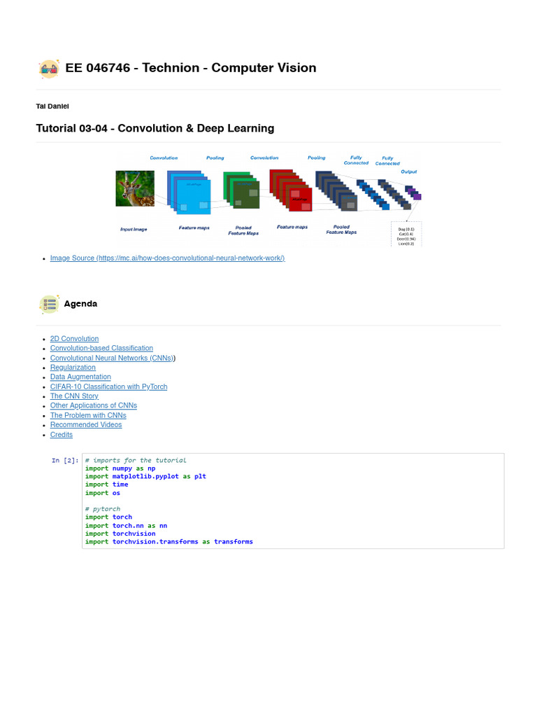 Ee046746 Tut 03 04 Convolutional Neural Networks | PDF | Deep Learning ...