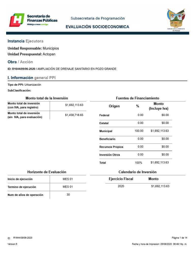Evaluacion Soc. Eco. Pozo Grande | PDF | Drenaje | Hormigón