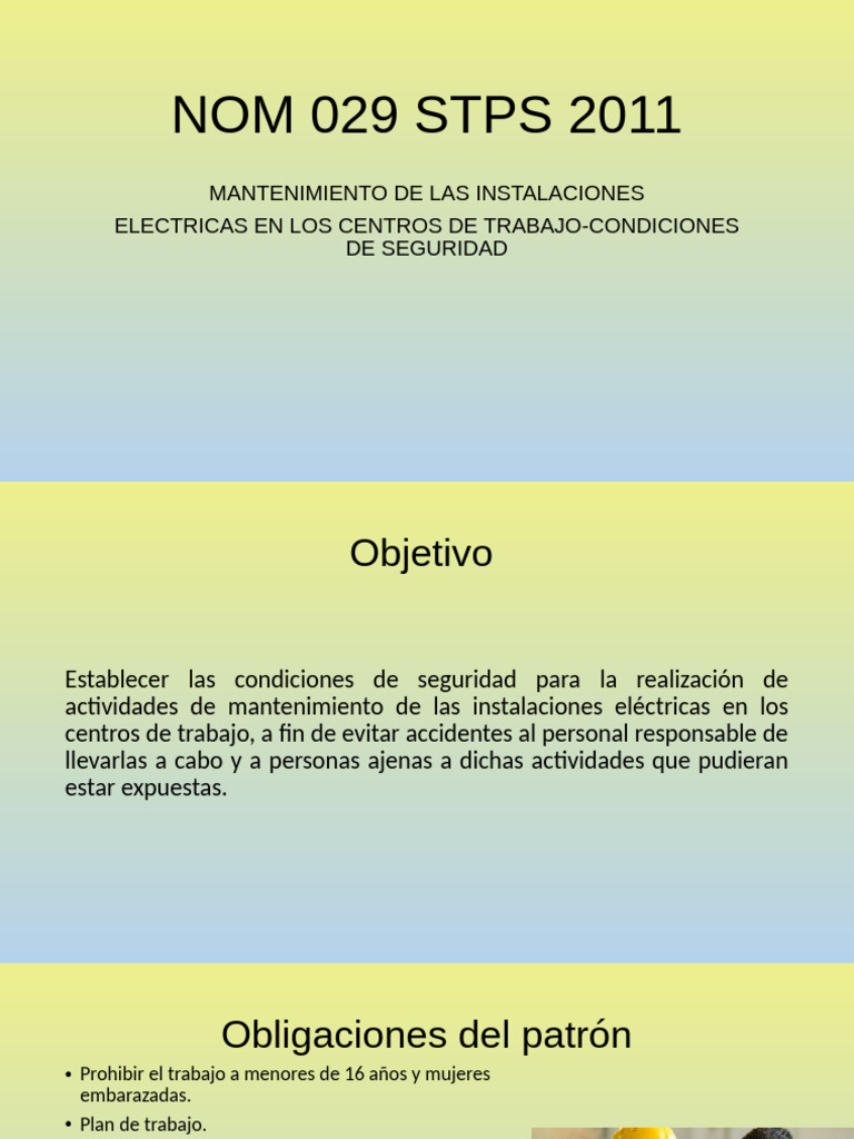 Nom 029 STPS 2011 | PDF | Aislador (Electricidad) | Cableado eléctrico