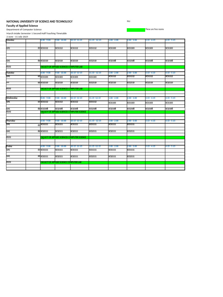 Computer Science Department - March Intake - Semester 1 Second Half ...