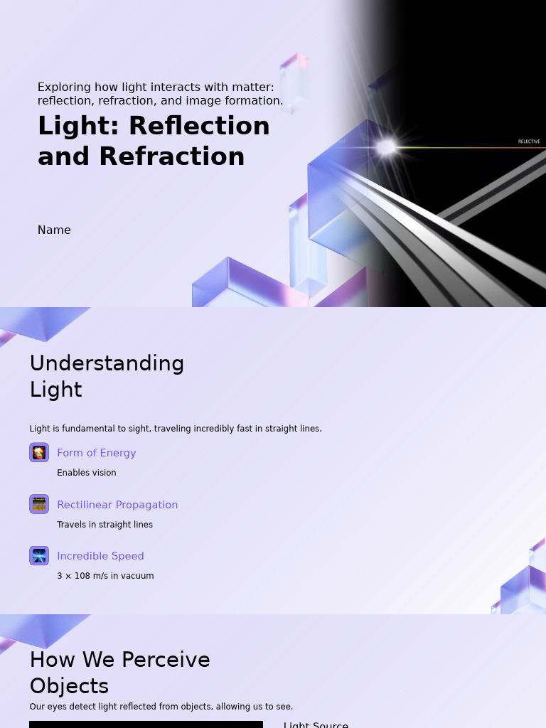 Light Reflection and Refraction | PDF | Reflection (Physics) | Mirror