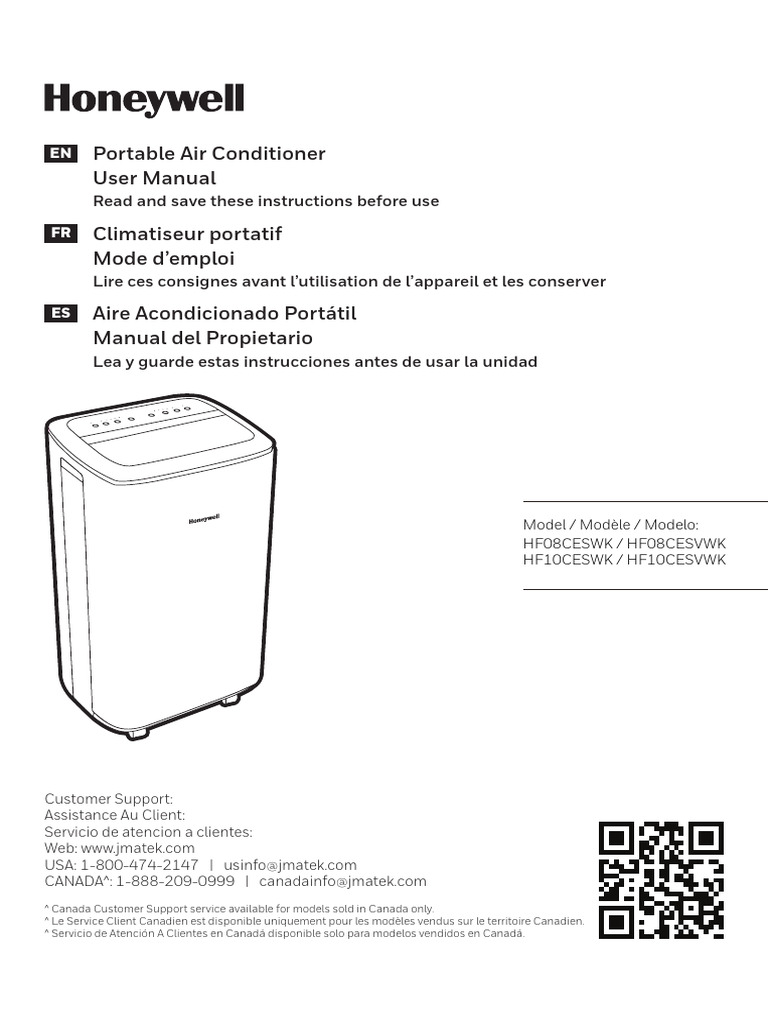 Honeywell Portable Air Conditioner Manual