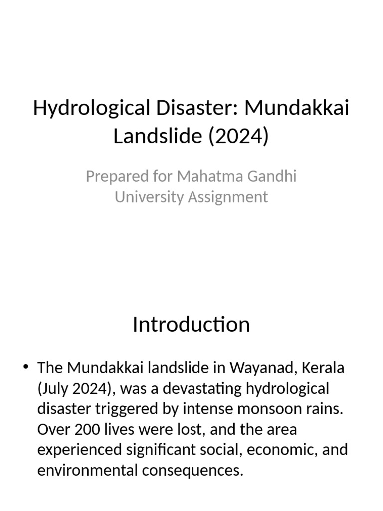 Mundakkai Landslide Presentation | PDF