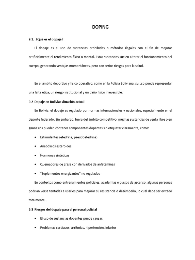Tema 9 - Doping | PDF | Dopaje en el deporte | Nutrición