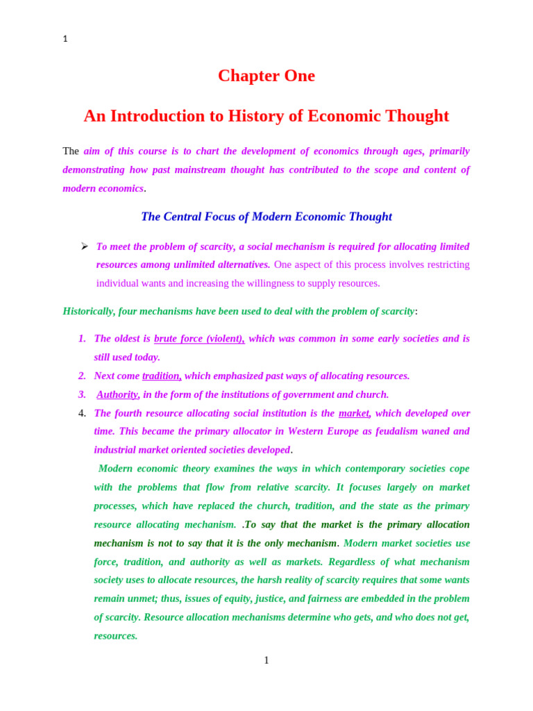 History of Economic Thought Overview | PDF | Falsifiability | Mercantilism