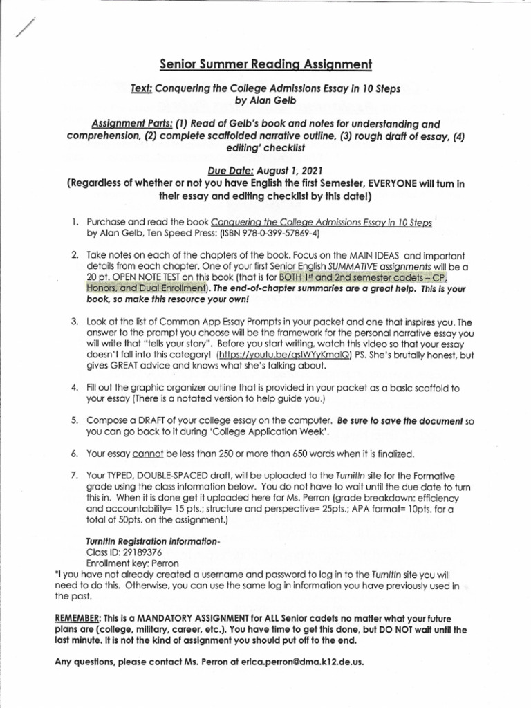 Conquering College Essats | PDF