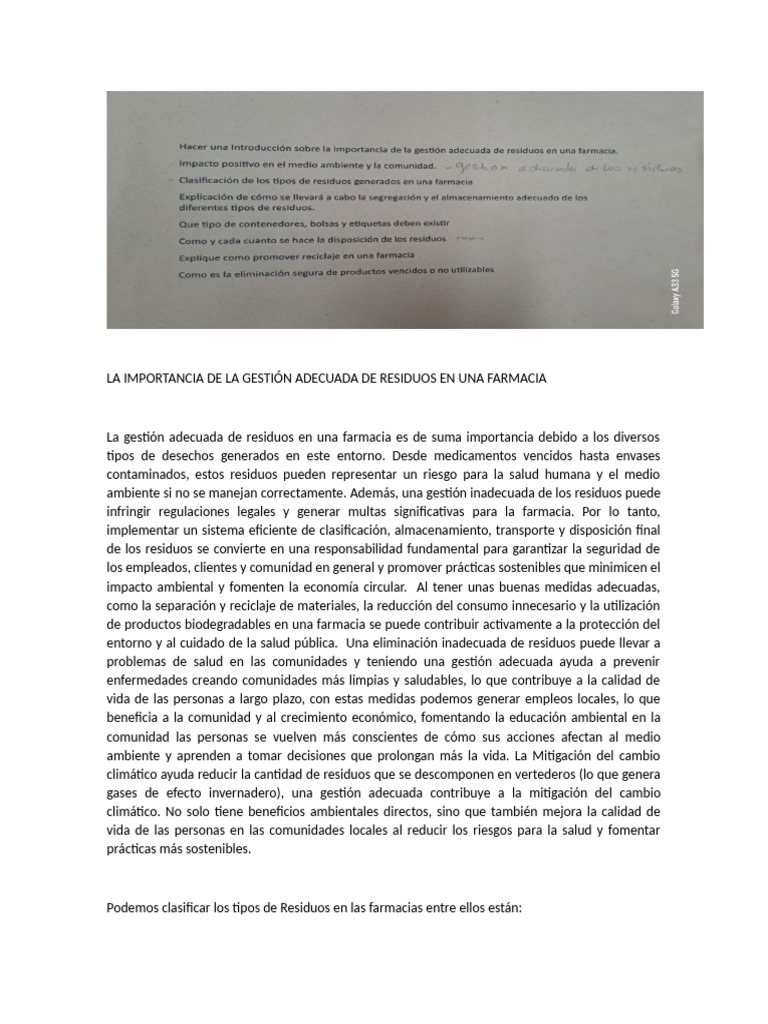 Salud Ocup. Residuos | PDF | Residuos | Farmacia