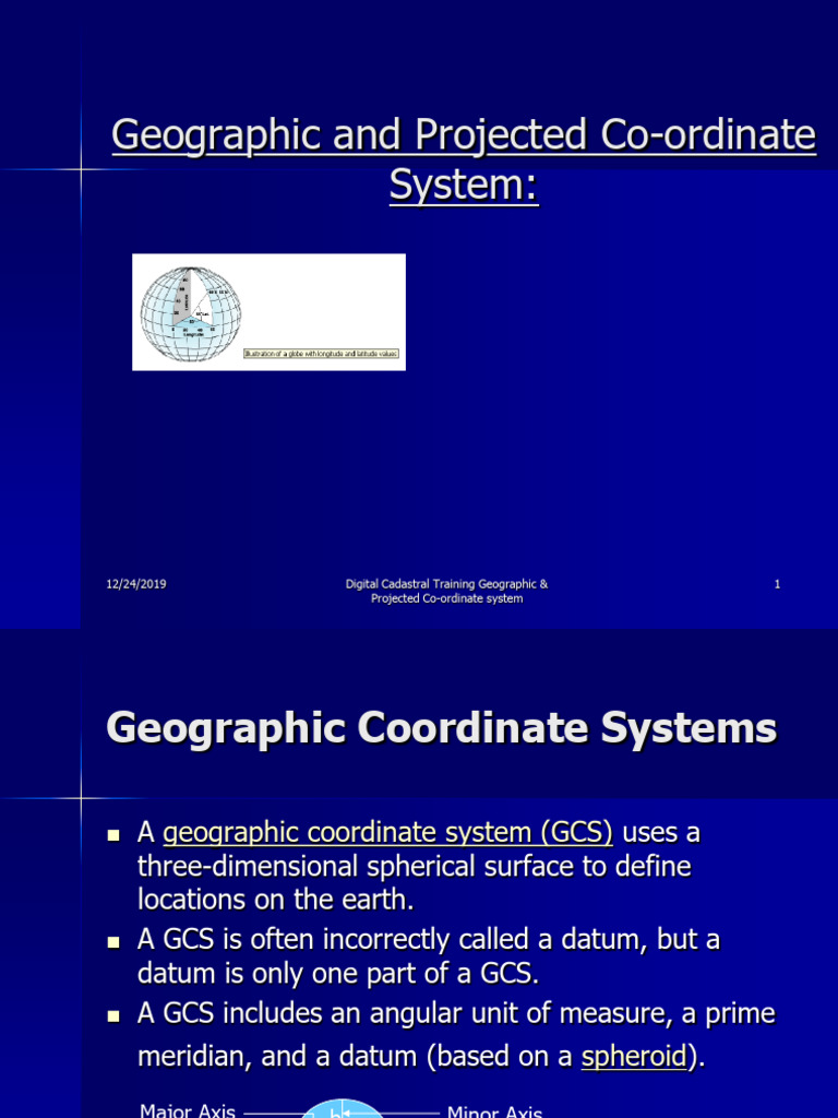 Geographic Co-Ordinate System and Projected Co-Ordinate System - 1 2066 ...