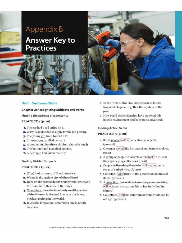 The Canadian Writer's Workplace Appendix B Answer Key | PDF