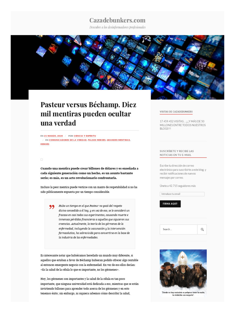 Pasteur Versus Bechamp Diez Mil Mentiras Pueden Ocultar Una Verdad ...