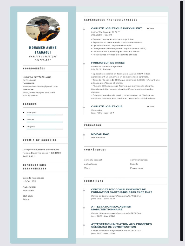 Saadaoui Med Amine - CV-1 | PDF