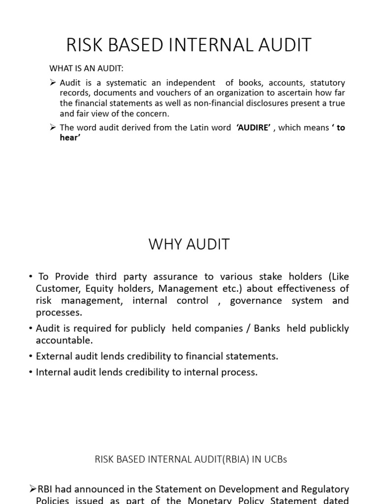 Risk Based Internal Audit - Ucb Iibm 050625 | PDF | Audit | Risk
