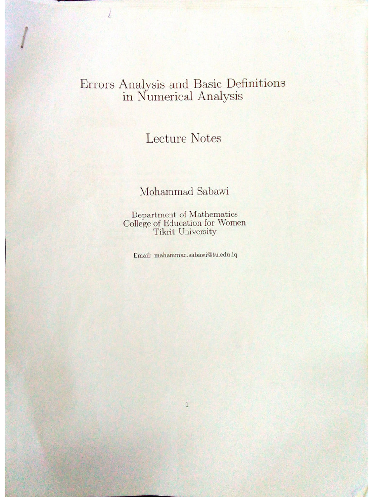 Math 323 Error PDF 1 | PDF
