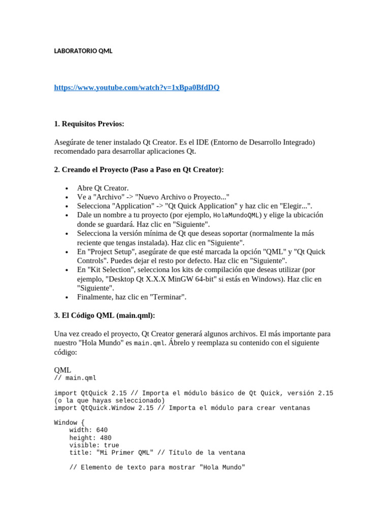 Laboratorio QML | PDF | Ventana (informática) | Botón (Computación)