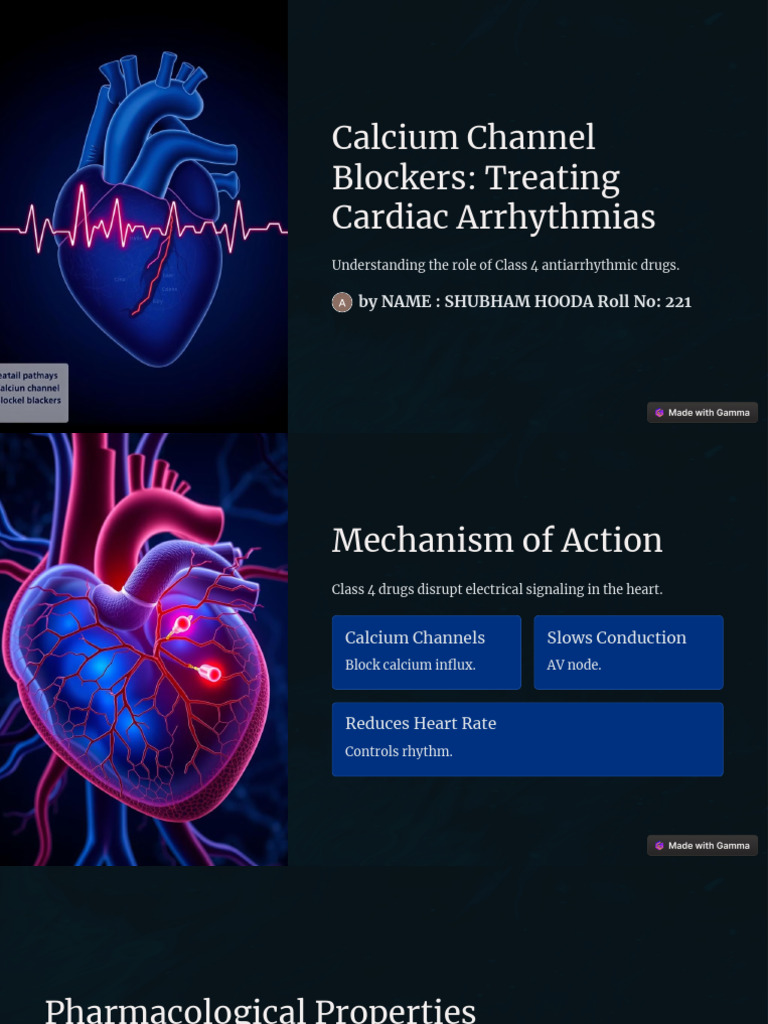 Calcium Channel Blockers Treating Cardiac Arrhythmias | PDF