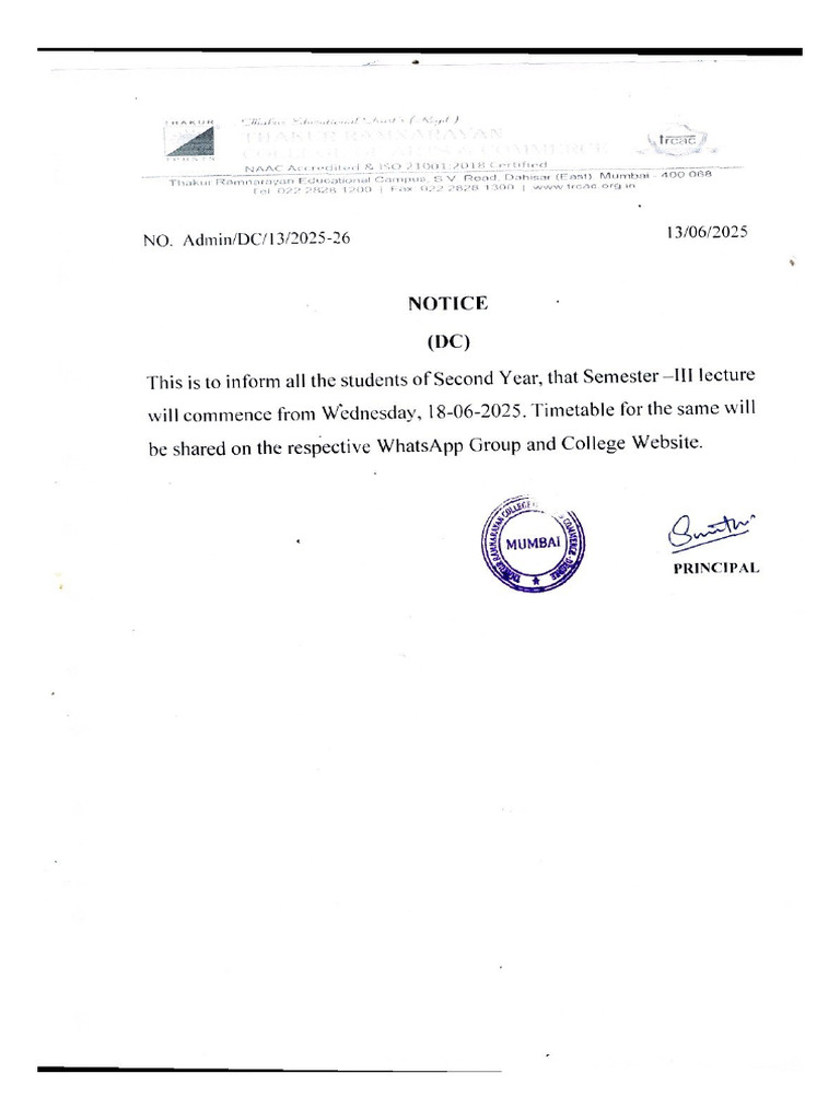 Second Year Reopening Notice | PDF