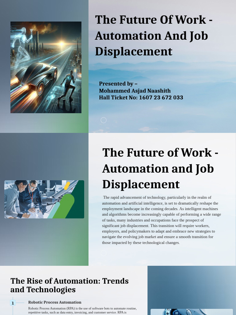The Future of Work Automation and Job Displacement 1 | PDF | Automation ...