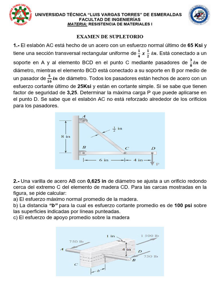 Examen Supletorio | PDF | Ingeniería de Edificación | Materiales