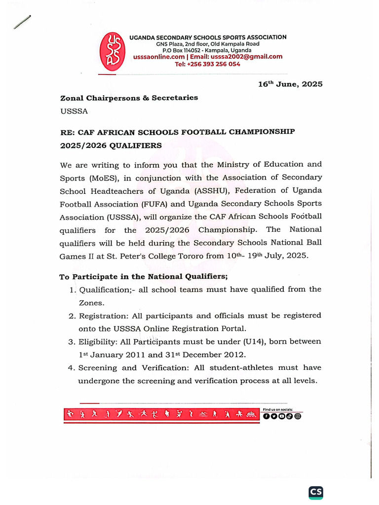 Caf African Schools Football Championship 20252026 Qualifiers | PDF