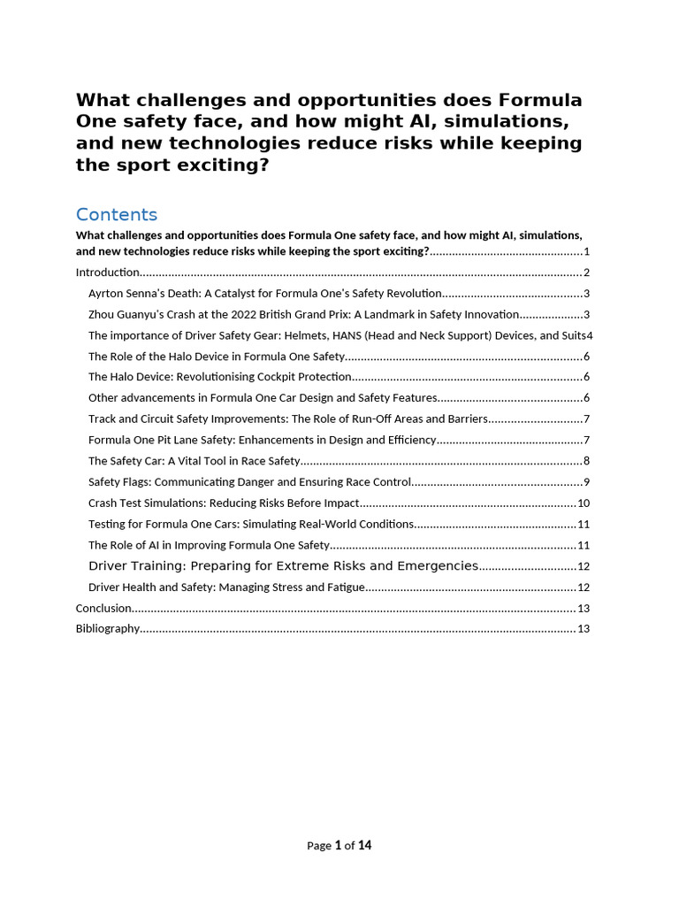 EPQ - NK 12.6 Final Comments | PDF | Formula One | Traffic Collision