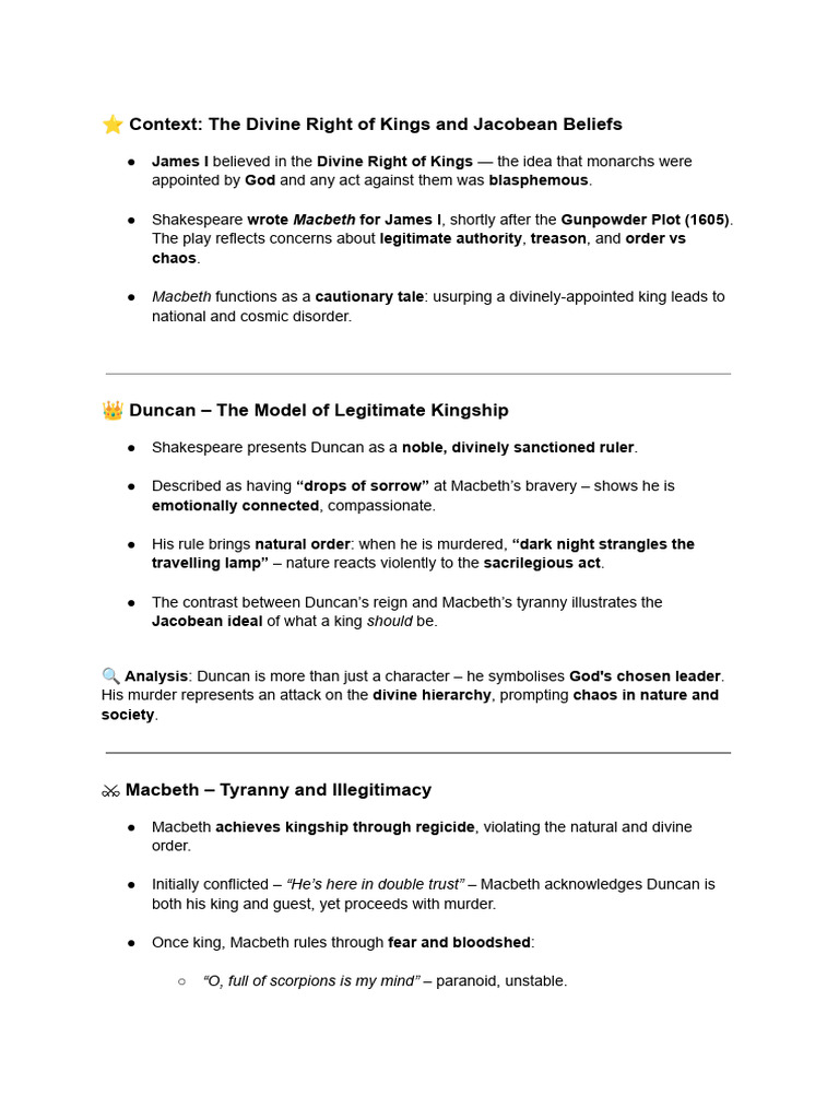 AQA GCSE English Lit Paper 1 - Macbeth - Kingship (Grade 9 Revision ...