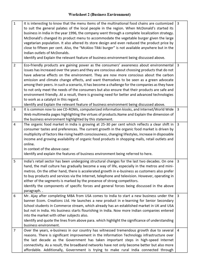 Business Environment Features Explained | PDF | Mc Donald's | Economies