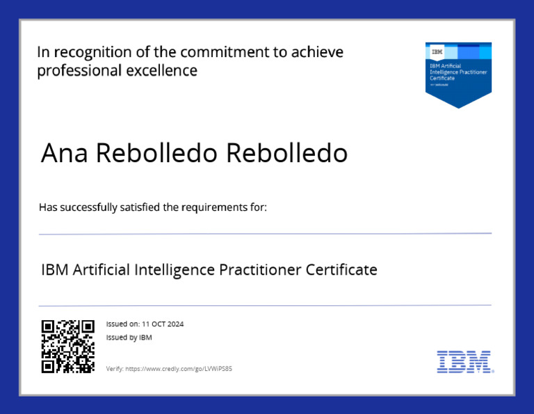 IBM Artificial Intelligence Practitioner Certificate Badge20241014-7 ...