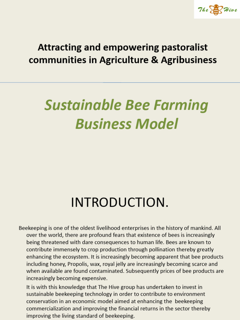 Sustainable Bee Farming Business Model | PDF | Beehive | Beekeeping