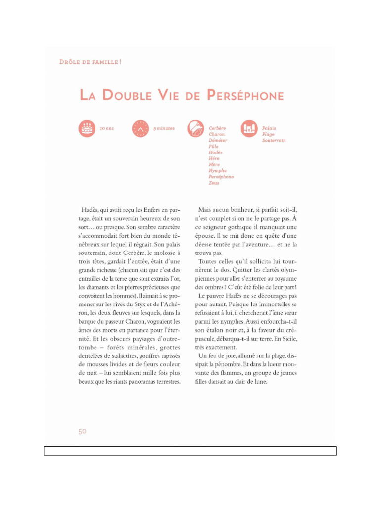Conte 6 - La Double Vie de Perséphone | PDF