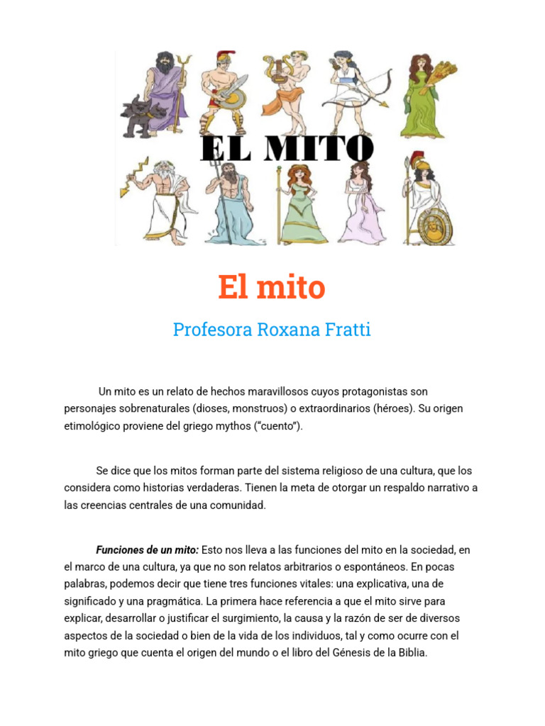 Los Mitos | PDF | Mitología
