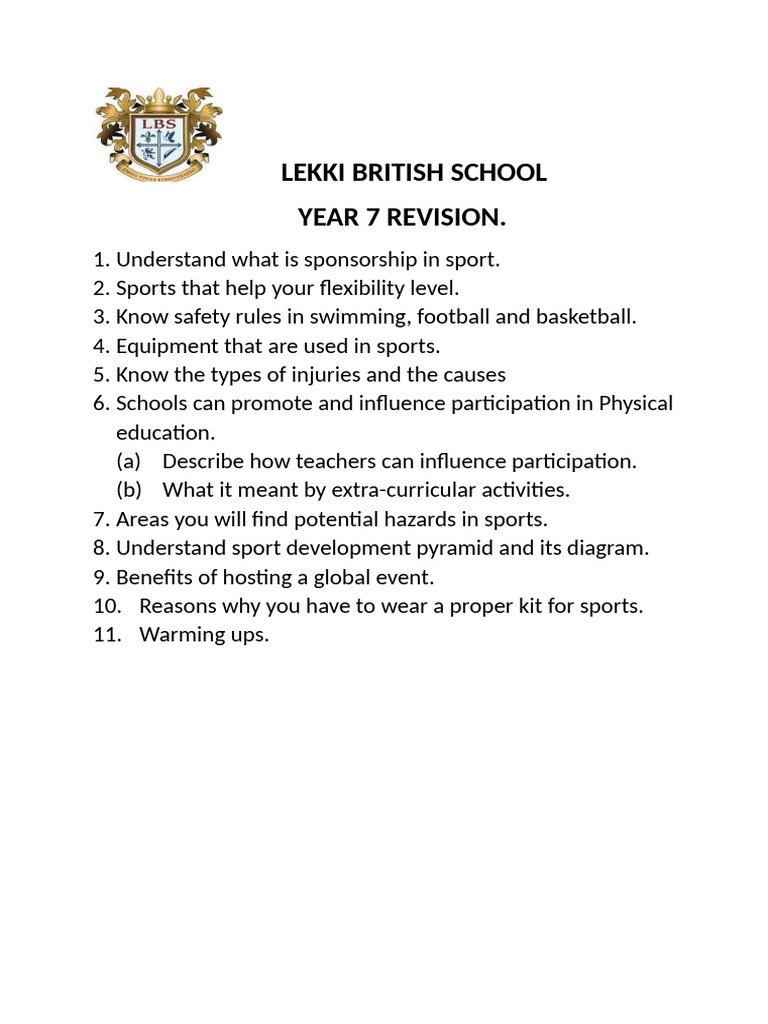 Year 7 Revision 2 | PDF