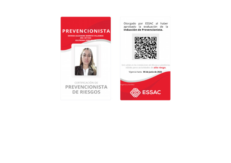 ESSAC - Fotocheck | PDF