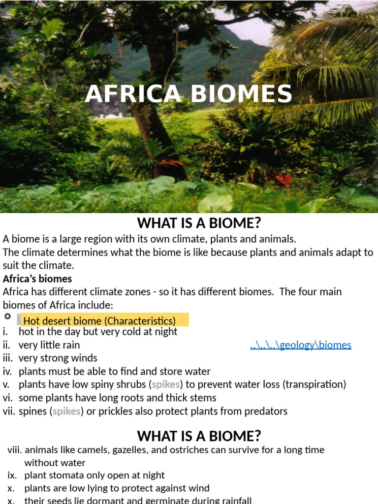 Africa Biomes 3 4 Year 7 | PDF | Africa | Savanna