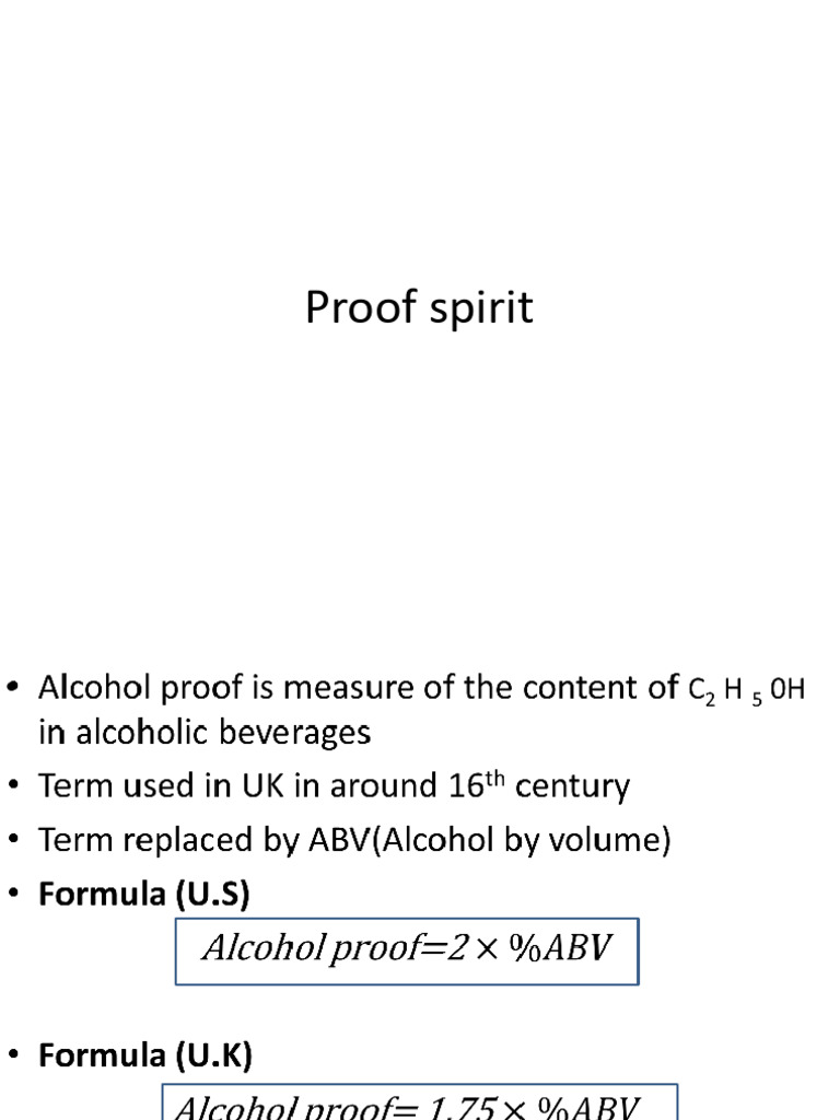 Understanding Proof Spirit and Alcohol | PDF | Driving Under The ...