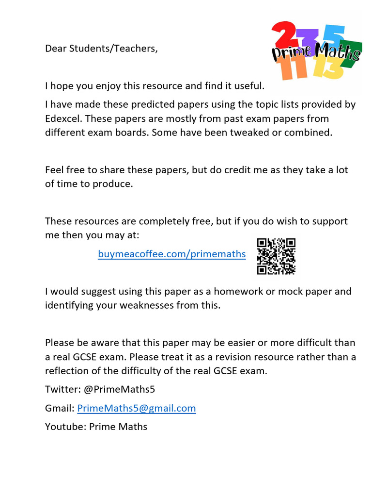 Predicted Paper 3F 2022 - Prime Maths | PDF | Rectangle | Area