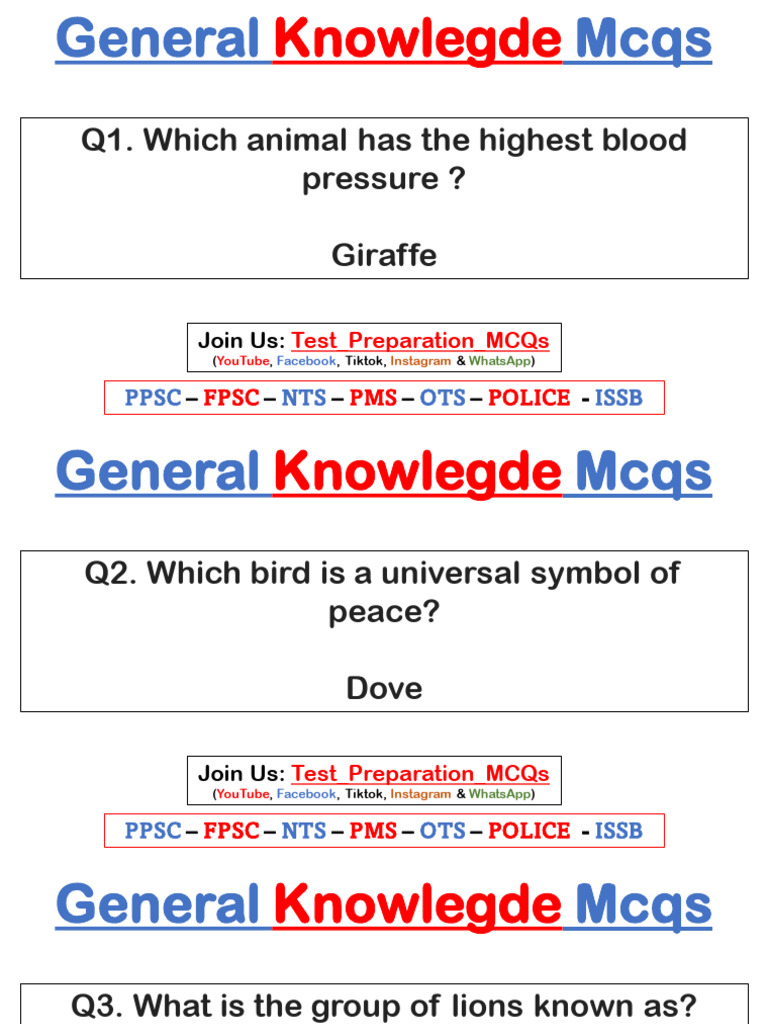 General Knowledge Mcqs | PDF