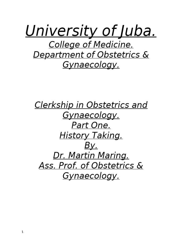 University of Juba Clerkship Final | PDF | Pregnancy | Childbirth