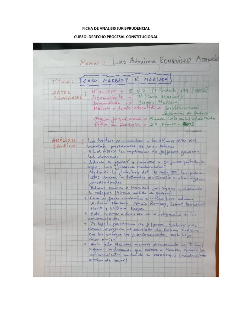 Ficha Analisis Juriprudencial RONQUILLO | PDF