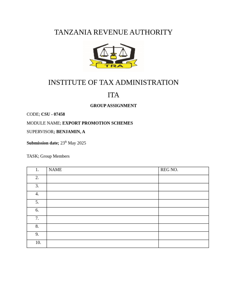 Assigment For Export Promotion-2 | PDF | Payments | Government Finances