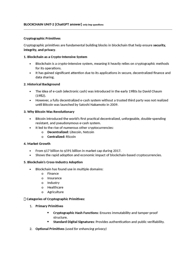 Key Cryptographic Concepts in Blockchain | PDF | Public Key ...